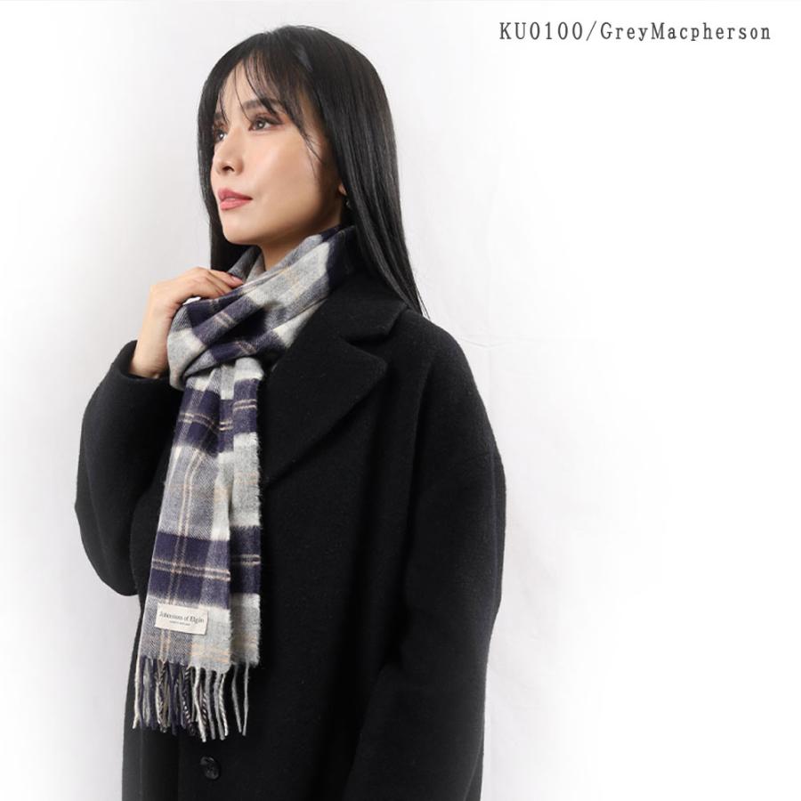 Johnstons of Elgin マフラー レディース WA16 チェック カシミヤ カシミア ジョンストンズ 小判 100% 22AW ...