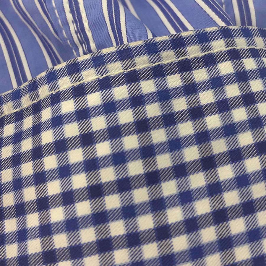 JUNYA WATANABE MAN ジュンヤワタナベマン 23AW エルボーパッチフロントキルティングストライプシャツ WL-B020 オレンジ×ブルー L IT22IA1FFGCE ...