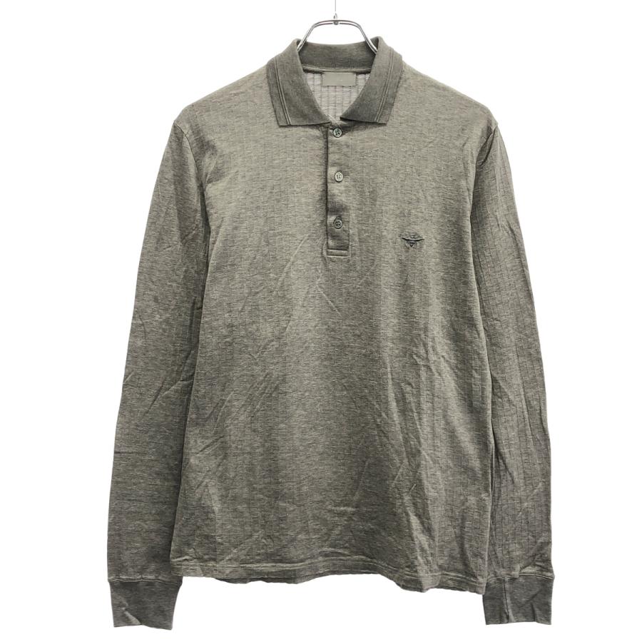 Dior HOMME ディオールオム BEE エンブロイダリーロングスリーブポロシャツ グレー 48 IT7VZLBQJR5W ...