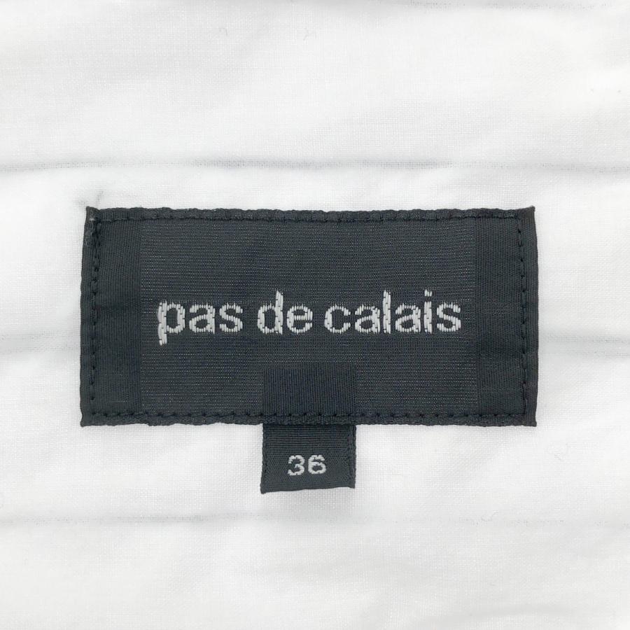 pas de calais（パドカレ） リネン先染めスタンドカラーストライプシャツブラウス UL-2305 3203-320 ホワイト 36 ...