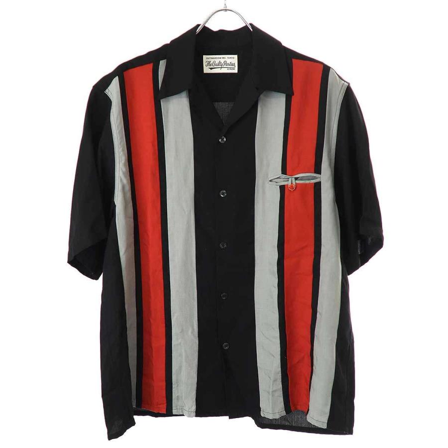 WACKO MARIA ワコマリア 24SS SWITCHING SHIRT S/S -TYPE 2 オープンカラーシャツ 24SS-WMS-OC14 ブラック M ITFB58CQ4JB0 ...