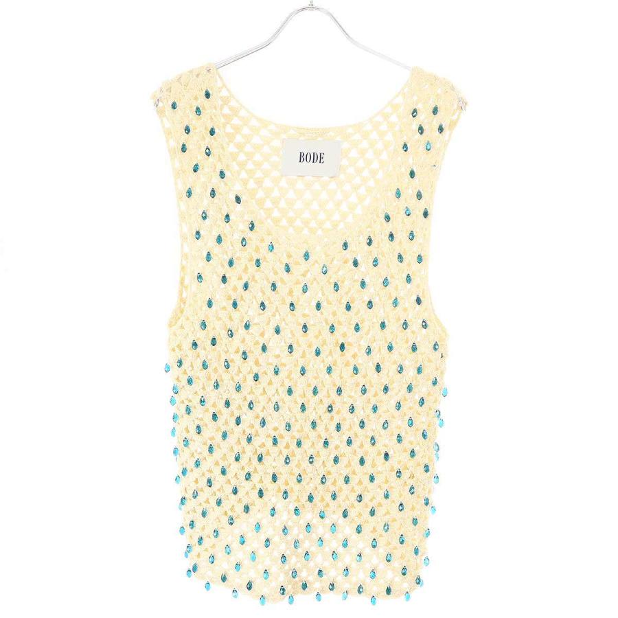BODE NY ボーディー Beaded Crochet Tank Top ビジュー クロシェタンクトップ ベージュ XS-S ITJ4RPBEFOJ2 : MODESCAPE Yahoo ...