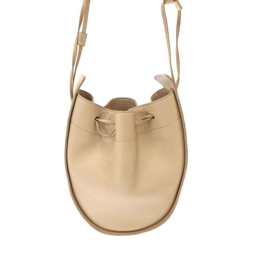 THE ROW ザ ロウ DRAWSTRING POUCH ドローストリングレザーショルダーバッグ ベージュ ITTD1V5XYUK2 ...