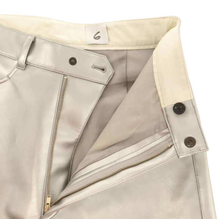 6(ROKU) BEAUTY&YOUTH UNITED ARROWS SILVER COLOR FAKE LEATHER 6(ROKU) BEAUTY&YOUTH UNITED ARROWS SILVER COLOR FAKE LEATHER