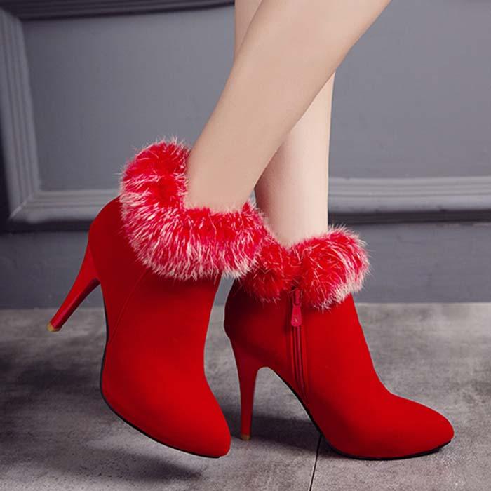 ショートブーツ ブーティ ブーツ 厚底 ファー ブーツ ピンヒール 21cm 21.5cm 22cm 22.5cm 23cm 23.5cm ...