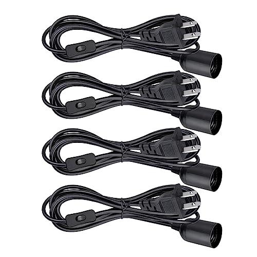 LUNKESI E26 ソケット 電球ソケット コンセント コード付きソケット 吊り下げ中間スイッチ付き 照明 超長2.5M 4個セット 黒 : MOERE - 通販 - Yahoo!ショッピング