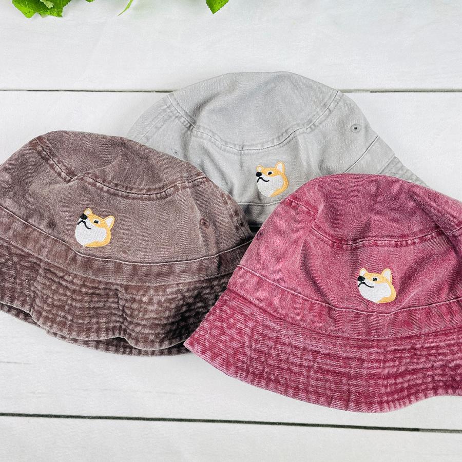 NEWHATTAN STANDARD HAT LABO 柴犬フェイス カスタム刺繍 ピグメントダイバケットハット（帽子） : モフタス・ストア ...