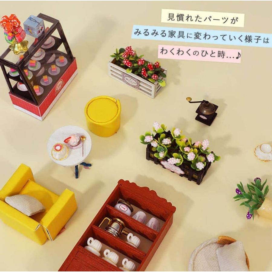 ドールハウス ミニチュア 手作りキット セット1/24 スケール 英語 説明書 花屋さん カフェ フラワー ショップ ビニールハウス 二階建て 円形 グリーン : ドールハウスと雑貨 moin ...