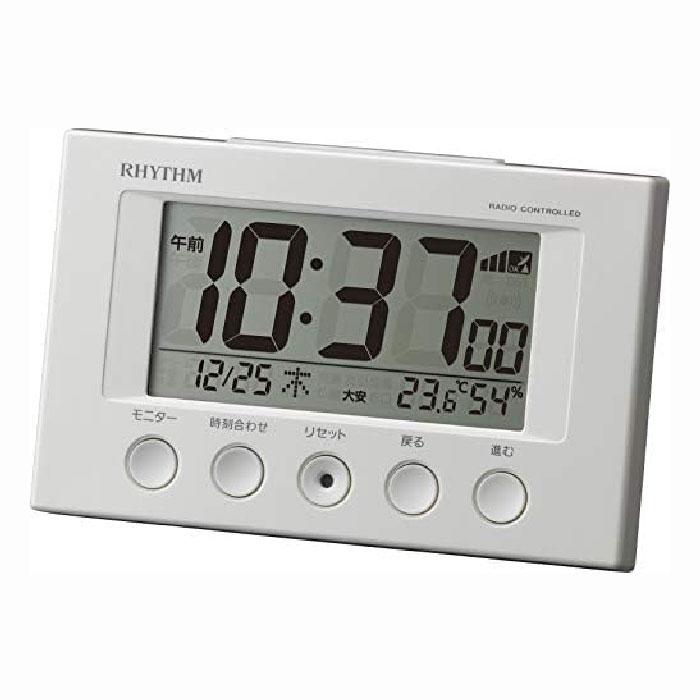 RHYTHM リズム 電波目覚まし時計 温湿度計付き フィットウェーブスマート 白 8RZ166SR03 : 8rz166sr03 : 木馬家具 - 通販 - Yahoo!ショッピング