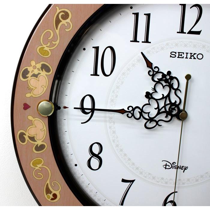 SEIKO セイコー 大人ディスニー ミッキー＆ミニー 電波掛け時計 木枠 ピンク唐草模様光沢仕上げ FS511P : 木馬家具 - 通販 ...
