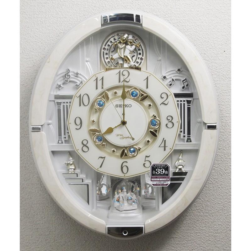 セイコー からくり時計 電波掛け時計 ウェーブシンフォニー アイボリーマーブル模様光沢仕上げ RE576A【取り寄せ品】 :RE576A:木馬 ...