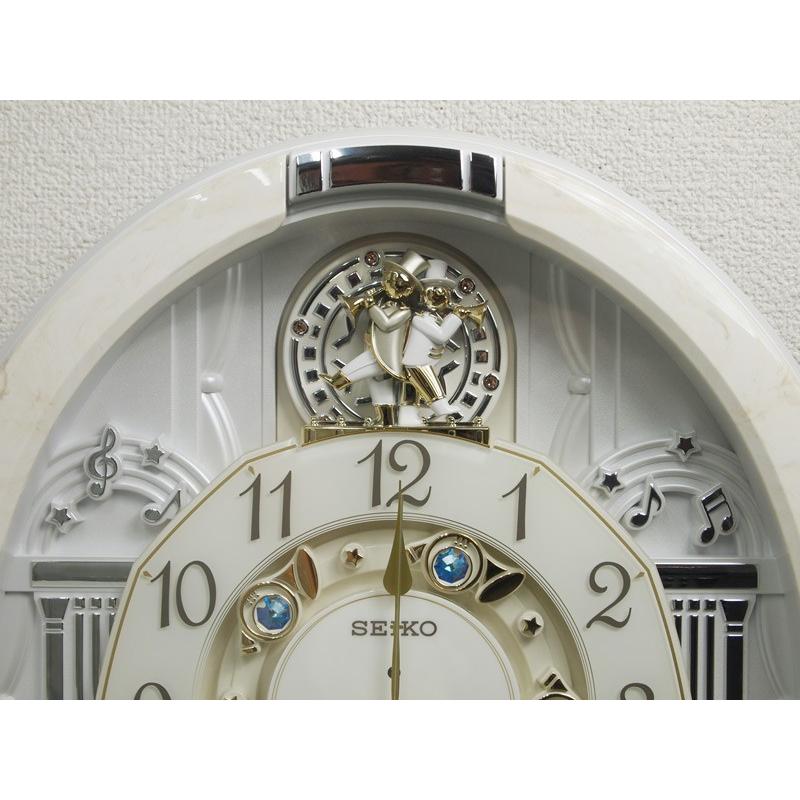 セイコー からくり時計 電波掛け時計 ウェーブシンフォニー アイボリーマーブル模様光沢仕上げ RE576A【取り寄せ品】 :RE576A:木馬 ...