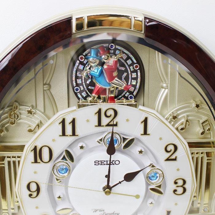 セイコー からくり時計 電波掛け時計 ウェーブシンフォニー 40曲 濃茶マーブル模様 RE581B 取り寄せ品 :RE581B:木馬家具 ...