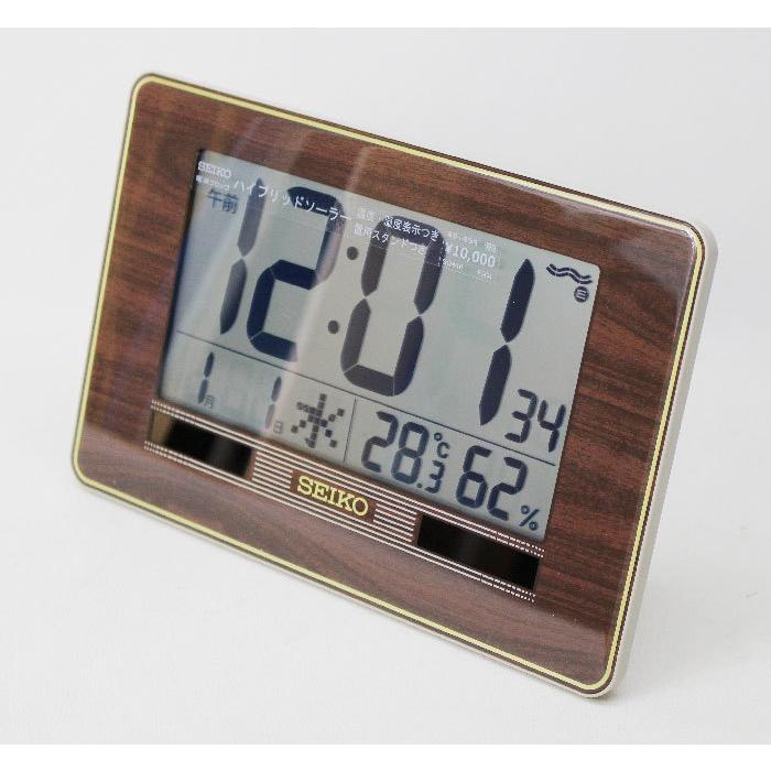 SEIKO セイコー 掛け置き兼用 電波時計 ハイブリッドソーラー デジタル カレンダー SQ446B : 木馬家具 - 通販 - Yahoo!ショッピング