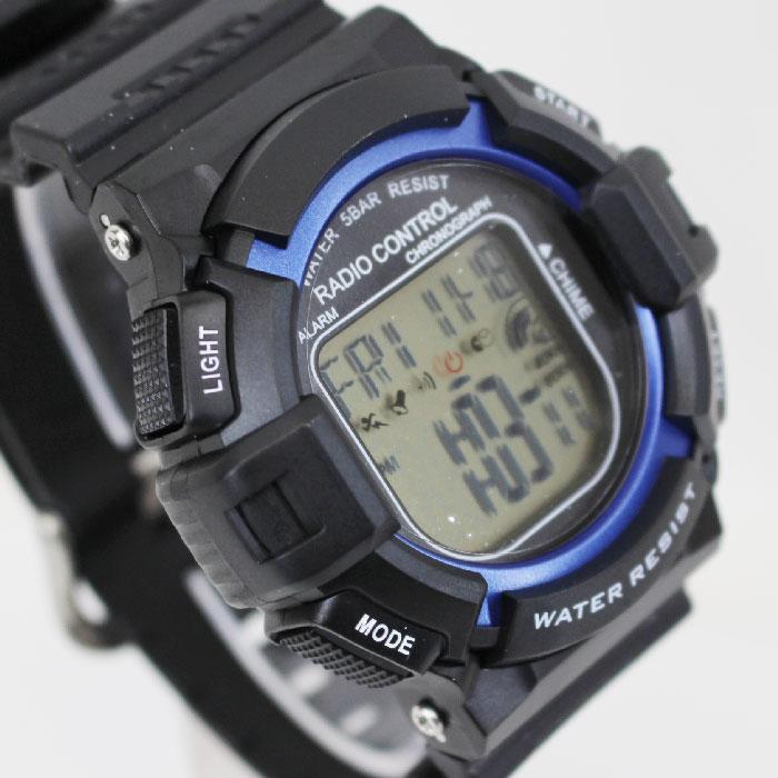 TELVA クレファー テルバ デジタルウオッチ 電波時計 メンズ 腕時計 TE-D189-BK TE-D189-GR : 木馬家具 - 通販 - Yahoo!ショッピング