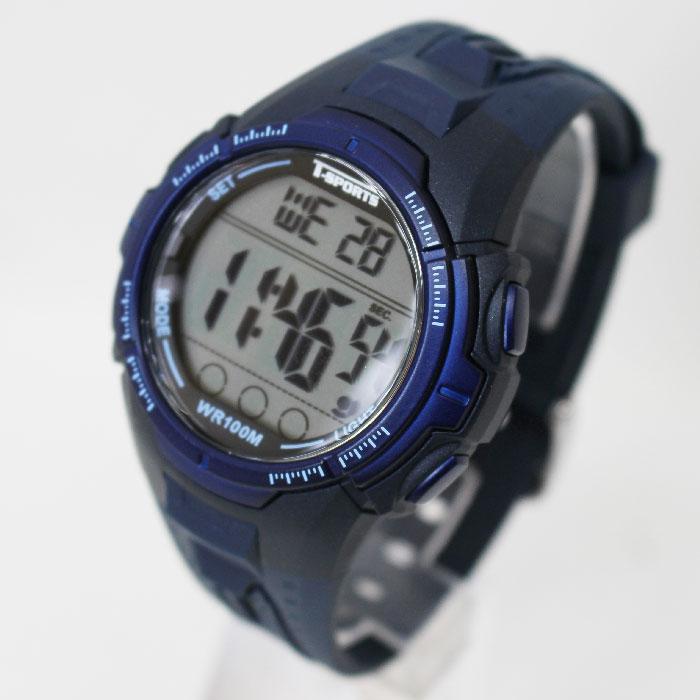 T-SPORTS クレファー ティースポーツ デジタルウオッチ 腕時計 ブラック TS-D228-BK/ブルー TS-D228-BL/ネイビー TS-D229-NV/レッド TS-D229 ...