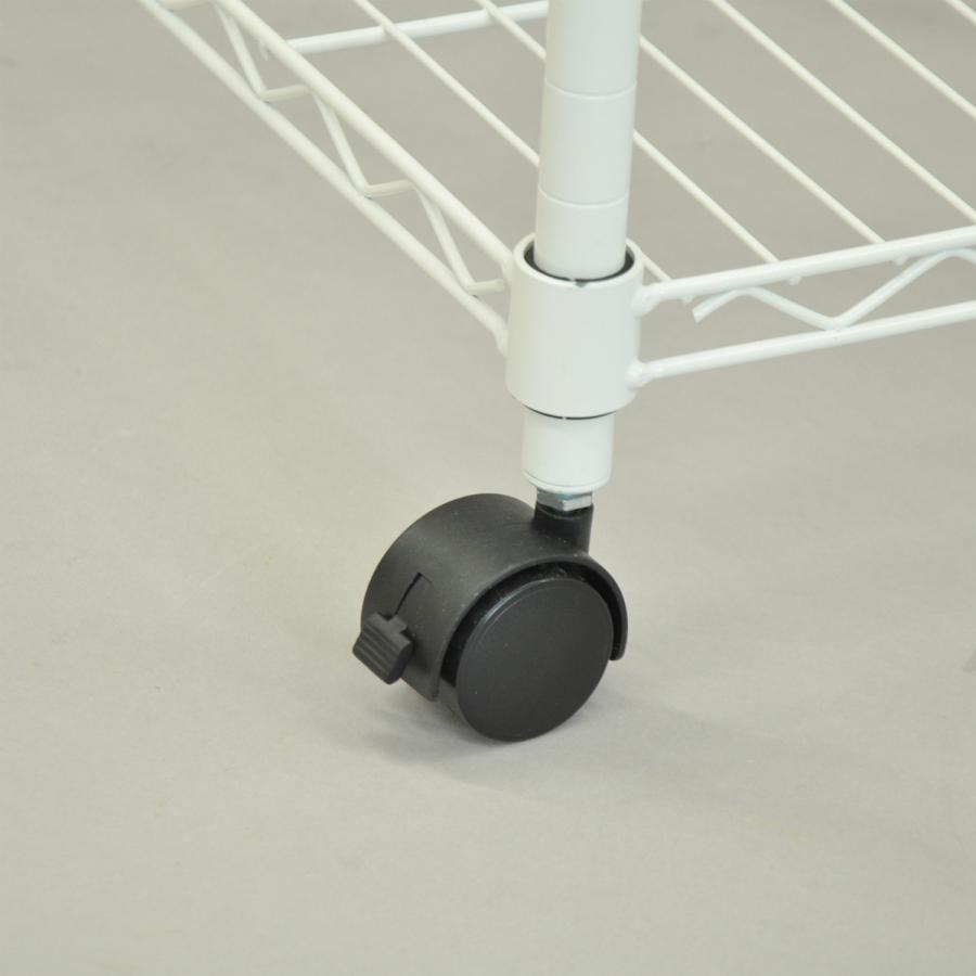 配送無料 19Φスチールラックセット キャスター付き W600 D350 H960 スチールラック ラック リビング 子供部屋 キャスター付き ホワイト/ブラウン AIS-ALC6090 ...