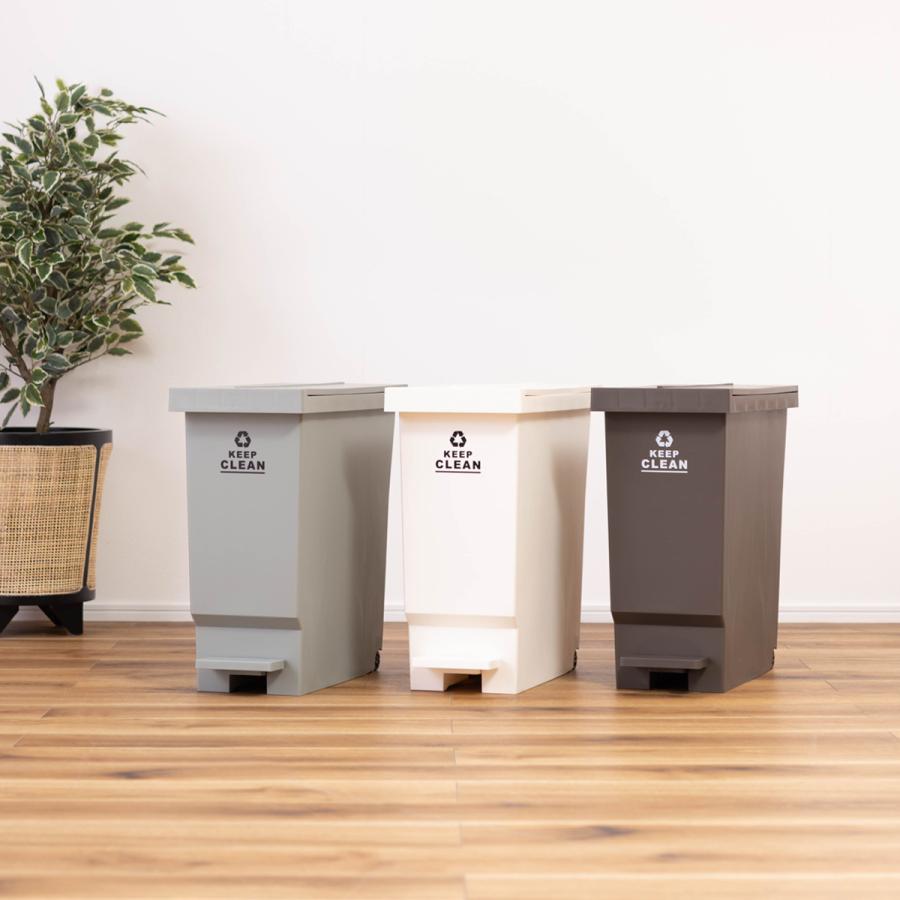 【配送無料】バタフライペダルペール 32L W228 D480 H485 ダストボックス ゴミ箱 収納家具 フットペダル式 袋止め シンプル スリム ホワイト グリーン ブラウン : 大川家具 ...