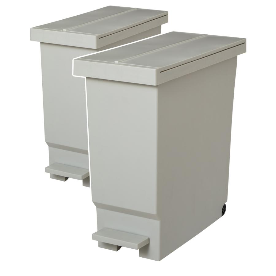 配送無料 バタフライペダルペール32L 2個セット W228 D480 H485 ダストボックス 収納家具 ゴミ箱 蓋付き ペダル式 棚下 キャスター付き HW-BTBL32-2SET ...