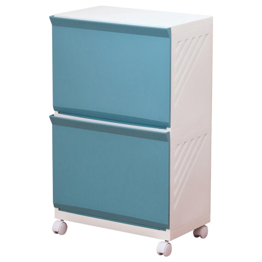 平和工業 配送無料 ランドリーボックス クレバン2段 W438 D287 H725 キャスター付き ランドリー収納 ランドリールーム リビング キッチン バスケット 収納家具 HW-LBCV2 ...