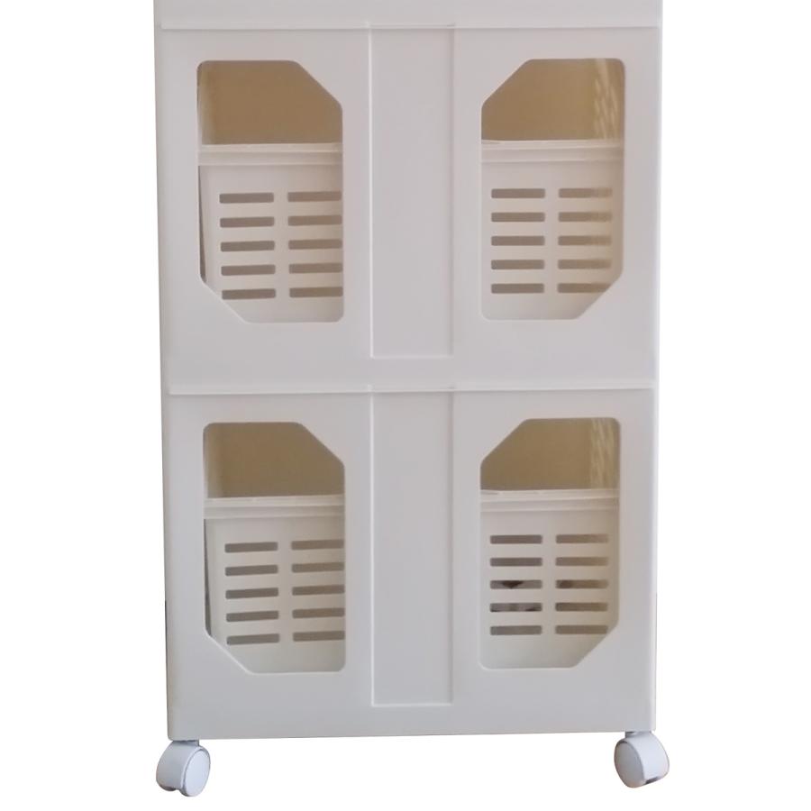 平和工業 配送無料 ランドリーボックス クレバン2段 W438 D287 H725 キャスター付き ランドリー収納 ランドリールーム リビング キッチン バスケット 収納家具 HW-LBCV2 ...