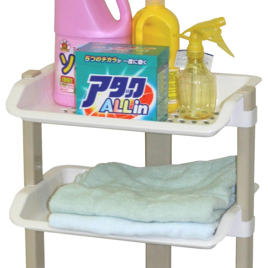 平和工業 配送無料 ランドリーラックオプト3段 W450 D320 H863 耐水性 取り外し可能 ランドリー収納 ランドリールーム 脱衣所 洗面所 収納家具 キャスター付き HW-LROP3 ...