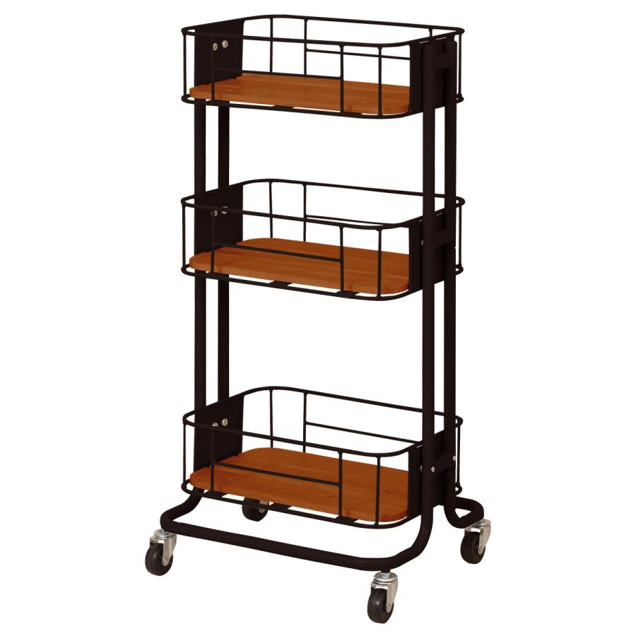 【配送無料】ビーワイケージ ワゴン W445 D350 H855 ワゴン 木製収納 木製家具 3段 ホワイト グレー ブラック OS×カーキ OS×ブラック :KE-BCW440:大川家具の ...