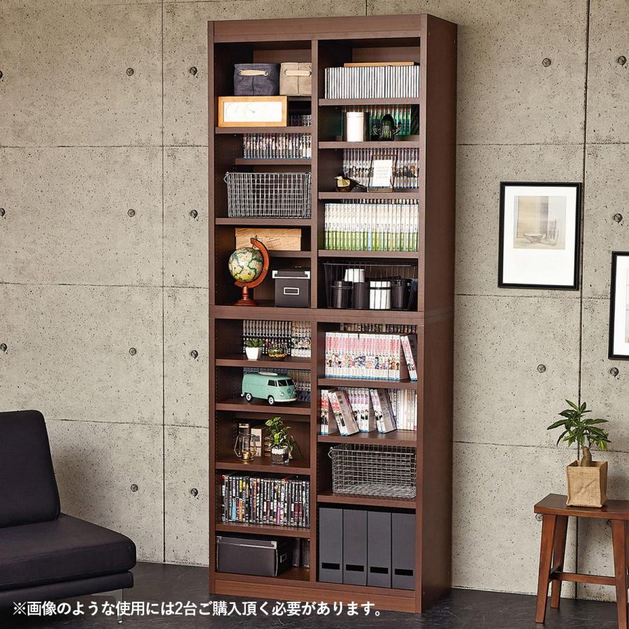 【配送無料】国産ダブル棚板本棚 W900 D430 H1150 本棚 ブックシェルフ 収納家具 木製家具 化粧板 可動棚 連結可能 ホワイト ...