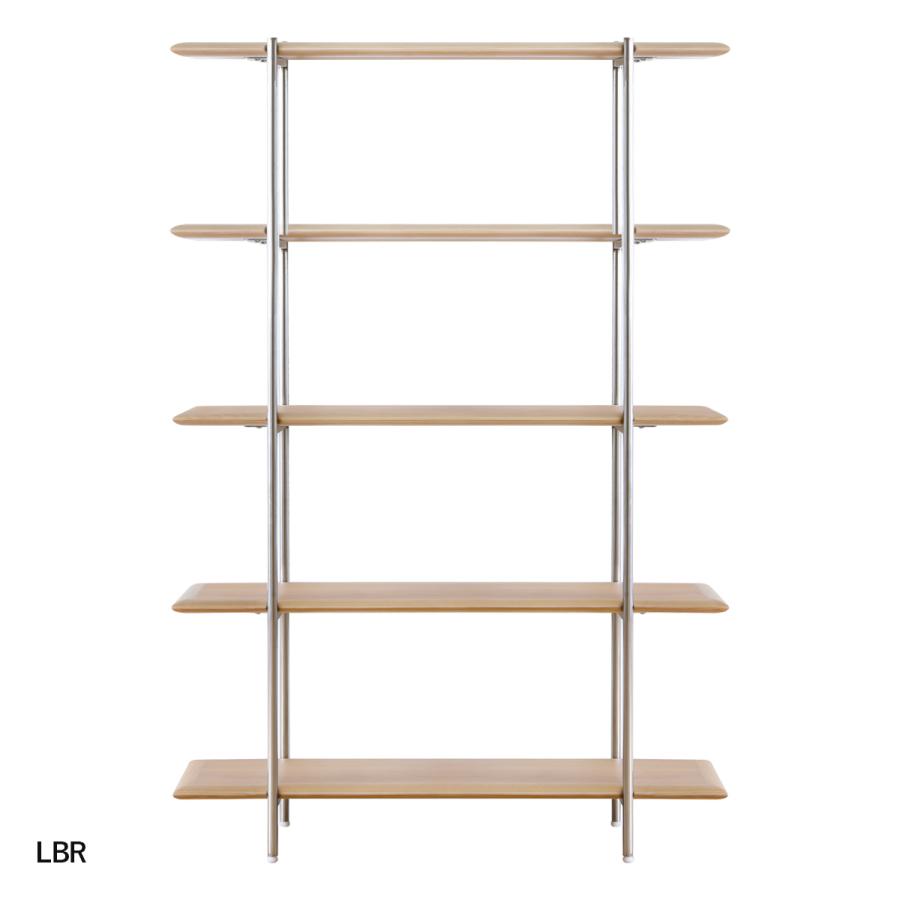 【配送無料】トリム 100シェルフ ステンレスフレーム W1000 D340 H1500 トリムシリーズ シェルフ 収納家具 木製家具 突板 木目 ステンレス LBR MBR : 大川家具の ...