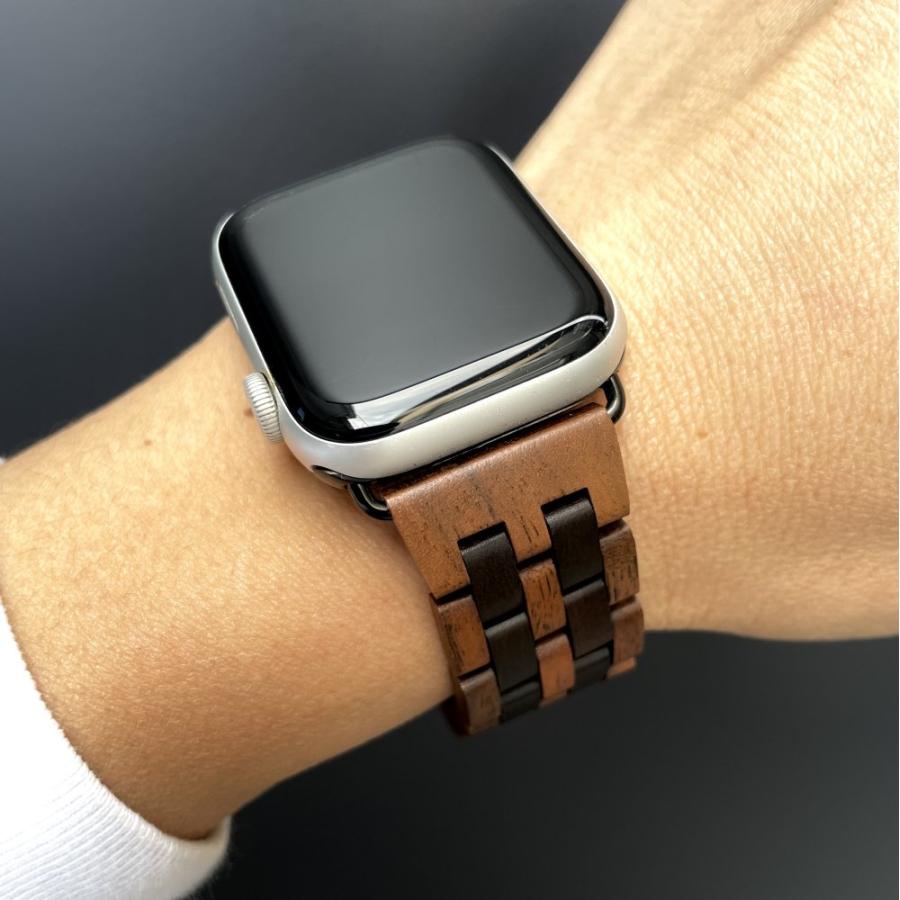 クルミとサンダルウッドのアップルウォッチバンド 木製 腕時計 アインバンド EINBAND 38mm 40mm 41mm 42mm 44mm 45mm :EIGOCLAB06 ...