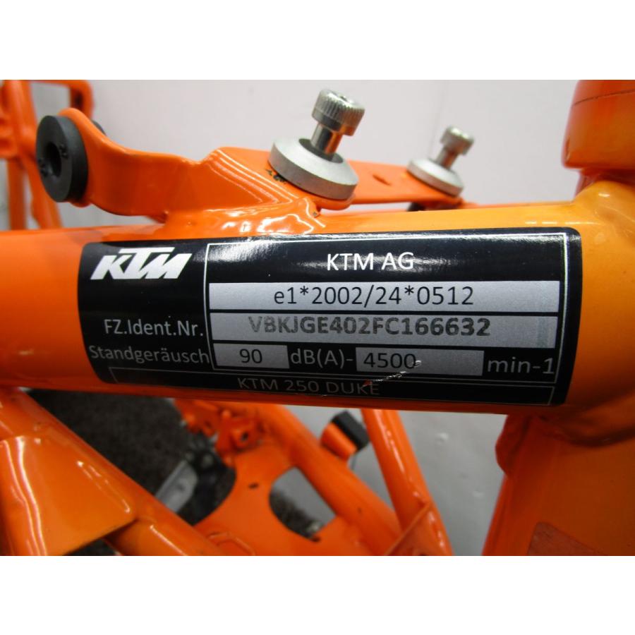 KTM 250デューク メインフレーム @R977！JGE 書類付 KTM 【 912 】 DUKE ABS インジェクション 動画有 FI : r000000083705 : A-PARTS ...
