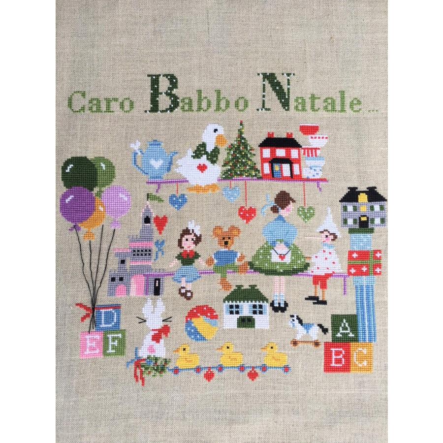 ★イタリア クロスステッチ リリ・ヴィオレット 図案 Lilli Violette【Caro Babbo Natale】 親愛なるサンタクロース リリーさん お家 サンタ クリスマス ...