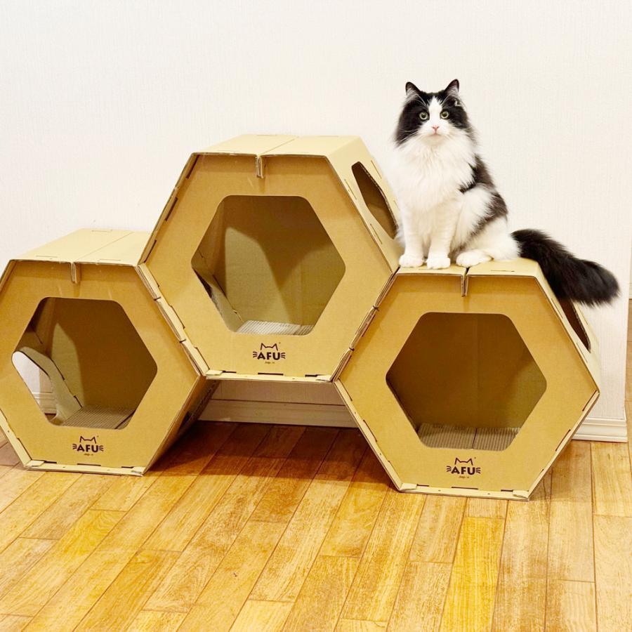 爪とぎ付きキャットハニカムハウス 3個セット｜猫用 ネコ 爪とぎ かわいい インテリア : ベルト専門店MONCREST - 通販 - Yahoo!ショッピング