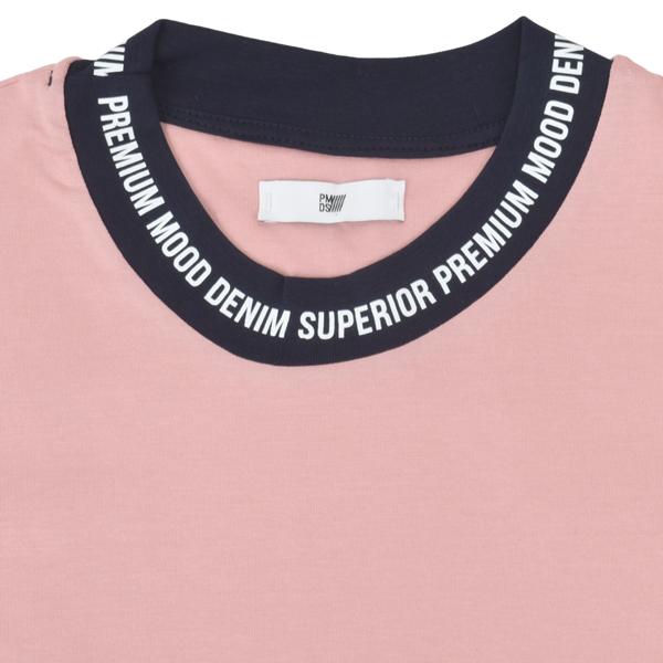 P.M.D.S. ピーエムディーエス DIORIK FIT BASIC M/ネックロゴ Tシャツ/S25TS268 attitude pink neck blu navy ...