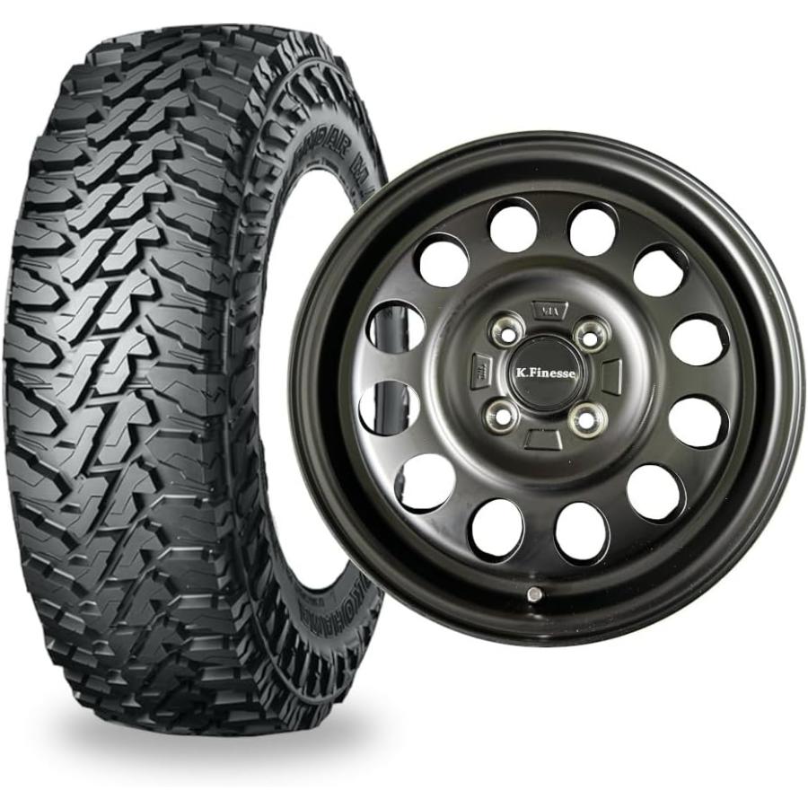 GEOLANDAR ヨコハマタイヤ G003 145/80R12 KfinesseD12 マッドブラック 夏タイヤ アルミホイール 新品4本 ...