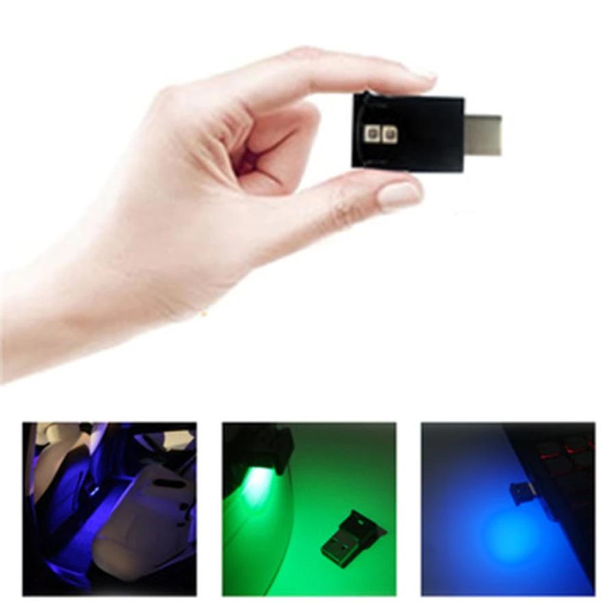 USB TYPE-C アンビエント ライト LED 雰囲気ライト イルミネーション 8色 多機能 切替 車内 コンソール フット照明 RGB ...