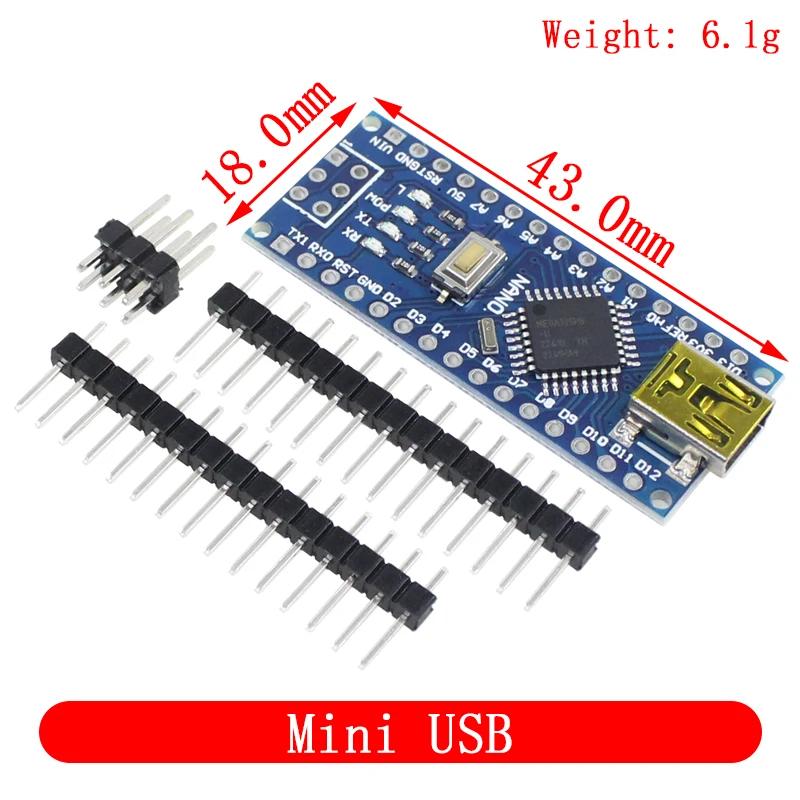 USB MiniB Arduino Nano V3.0 CH340 ATmega 328P Atmel mega 328 互換 5V 16M マイクロコントローラーボード マイコン 開発ボード ...