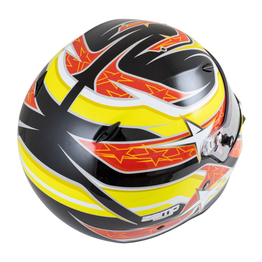 Zamp Helmet ZR-72 Gloss Black/Yellow/Orange グロス ブラック/イエロー/オレンジ グラフィック ...