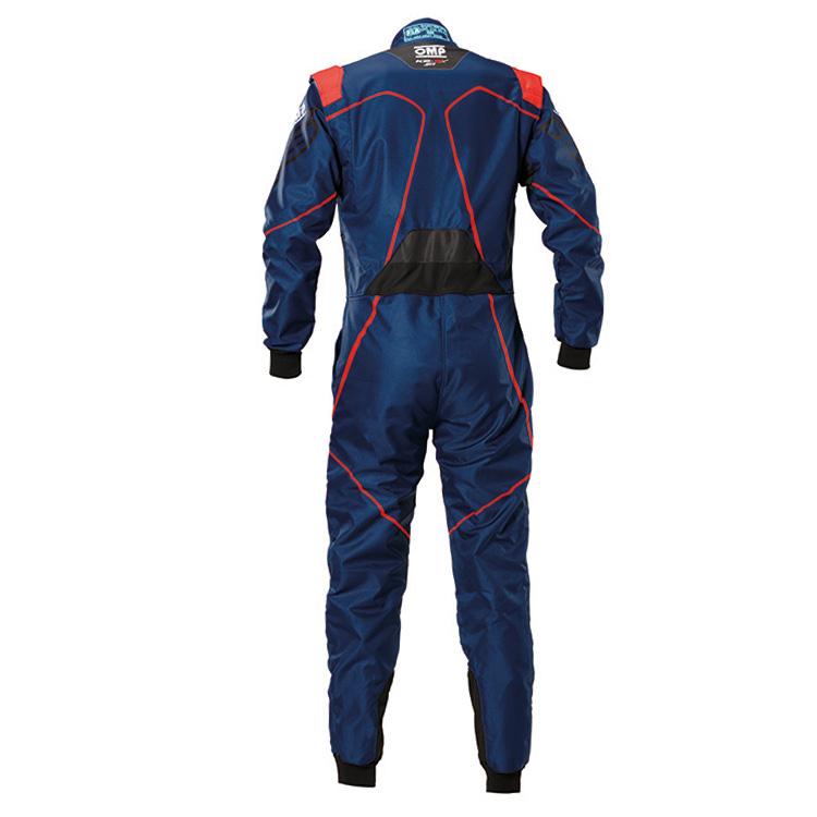 2025NEWモデル！OMP KS-3X ART SUIT ネイビーブルー×レッド(048) MY2025 レーシングスーツ レーシングカート用 FIA8877-2022公認 (KA0 ...