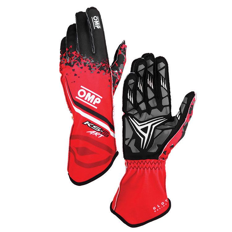 2025NEWモデル！OMP KS-2 Art GLOVE レッド×ブラック(060) MY2025 レーシンググローブ レーシングカート・走行会用 (KB0-2755-A01-060 ...