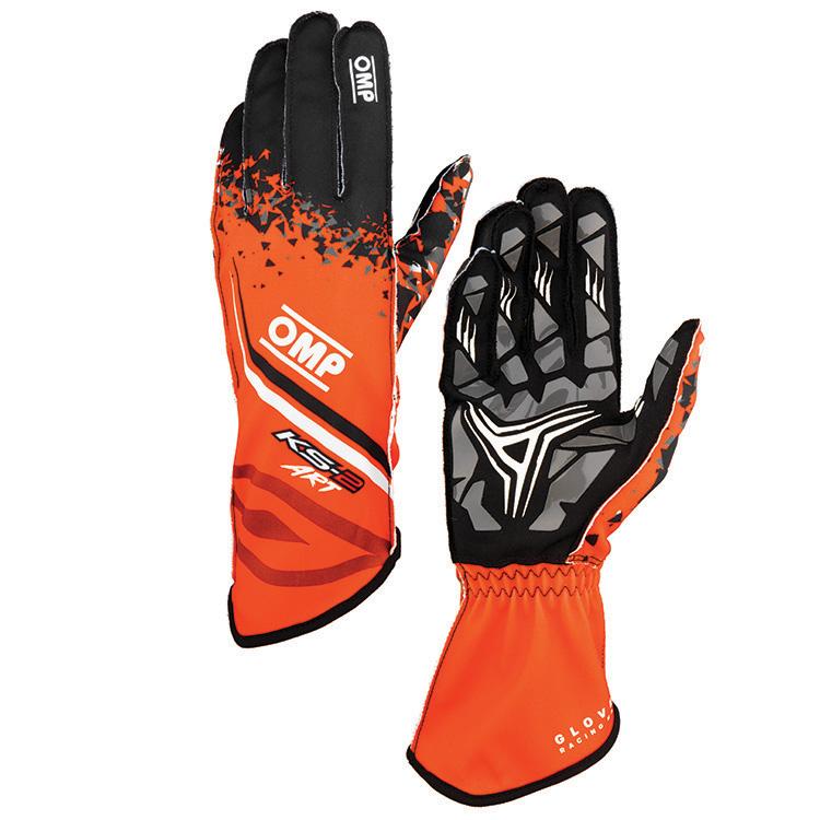 2025NEWモデル！OMP KS-2 Art GLOVE オレンジ×ブラック(096) MY2025 レーシンググローブ レーシングカート・走行会用 (KB0-2755-A01-096 ...