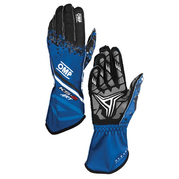2025NEWモデル！OMP KS-2 Art GLOVE ブルー×ブラック(146) MY2025 レーシンググローブ レーシングカート・走行会用 (KB0-2755-A01-146 ...