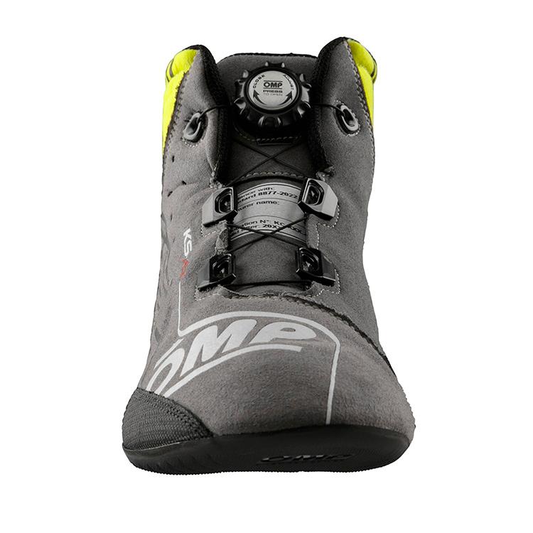 OMP KS-XR SHOES アンスラサイト×イエロー MY2024 レーシングシューズ レーシングカート用 FIA8877-2022 Grade1 Homologation(KC0 ...