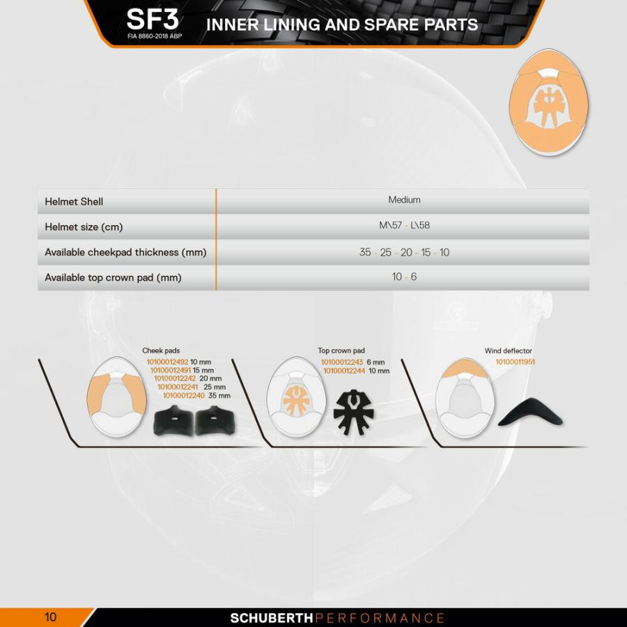 SCHUBERTH シューベルト ヘルメット SF3 ABP CARBON FIA 8860-2018 軽量カーボンヘルメット シューベルス 内装色選択 受注生産品 : モノコレ ヤフー店 ...