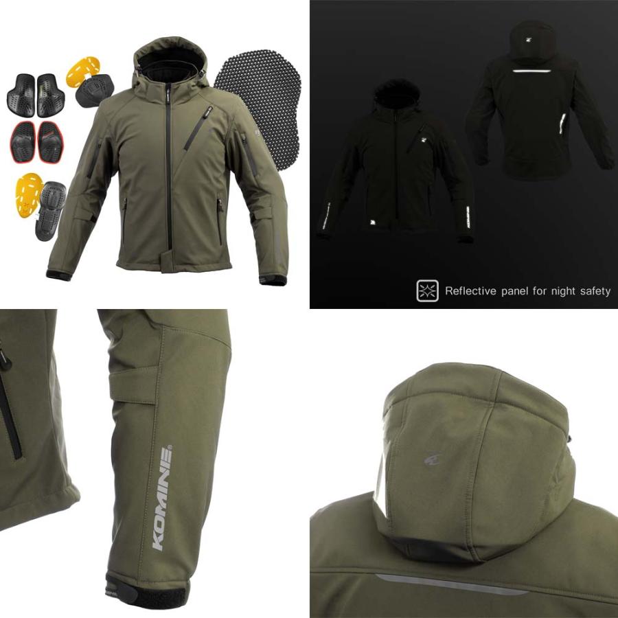 コミネ 【送料無料】 (KOMINE)★07-5792 WM~4XL プロテクトソフトシェル ウィンターパーカ-IFU 保温インナー付き 肩、肘、背中、胸プロテクター標準装備 JK-5792 ...