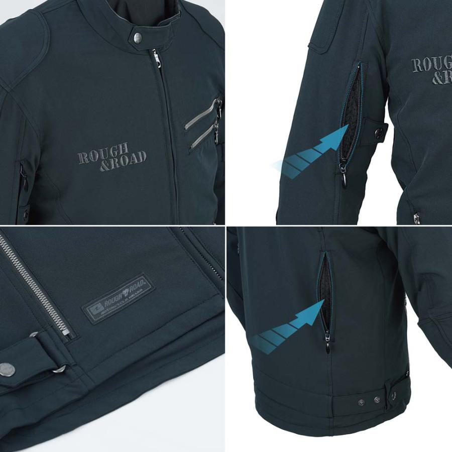 【送料無料】 ラフアンドロード (ROUGH&ROAD) ★エアスルーソフトシェルストレッチライディングZIPジャケットEM ロゴ刺繍 レディースサイズあり RR7253 : rr7253 ...