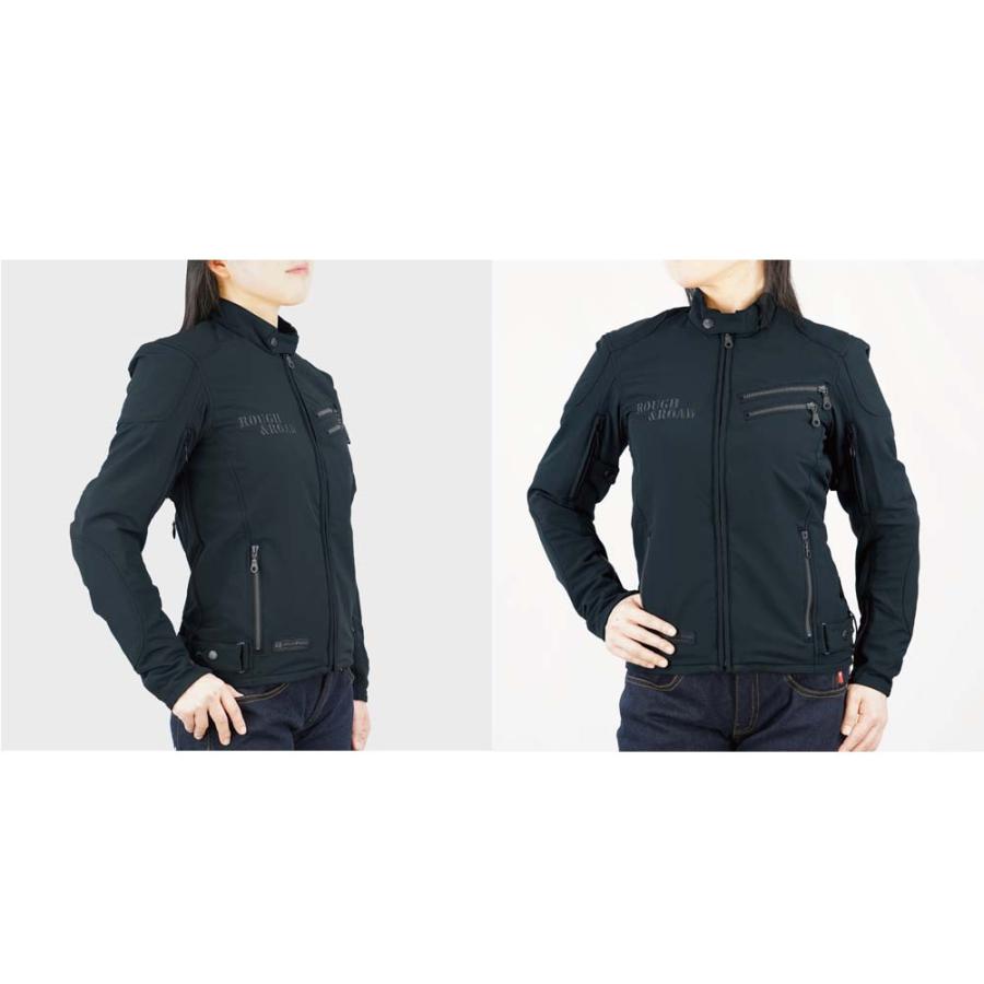 【送料無料】 ラフアンドロード (ROUGH&ROAD) ★エアスルーソフトシェルストレッチライディングZIPジャケットEM ロゴ刺繍 レディースサイズあり RR7253 : rr7253 ...