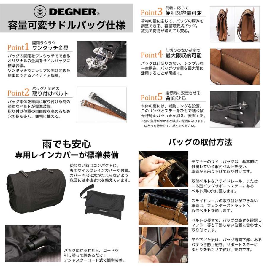 DEGNER 【デグナーWEB正規代理店】デグナー SB-36A レザーサドルバッグ LEATHER SADDLEBAG : モノダイレクト - 通販 - Yahoo!ショッピング