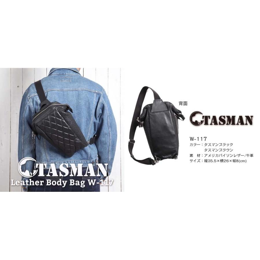 【デグナー認定WEB正規代理店】 デグナー (DEGNER) W-117 ★ アメリカバイソンレザーボディーバッグ Leather Body Bag タスマンブラウン W-117 :W-117 ...