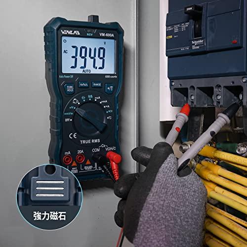 VENLAB テスター 6000カウント デジタルマルチメーター AC/DC電圧 AC/DC電流 抵抗 ダイオード 導通 静電容量 周波数 温度 NC : monomotto - 通販 ...